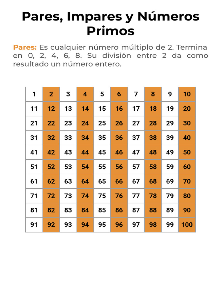 Pares, Impares y Números Primos | PDF