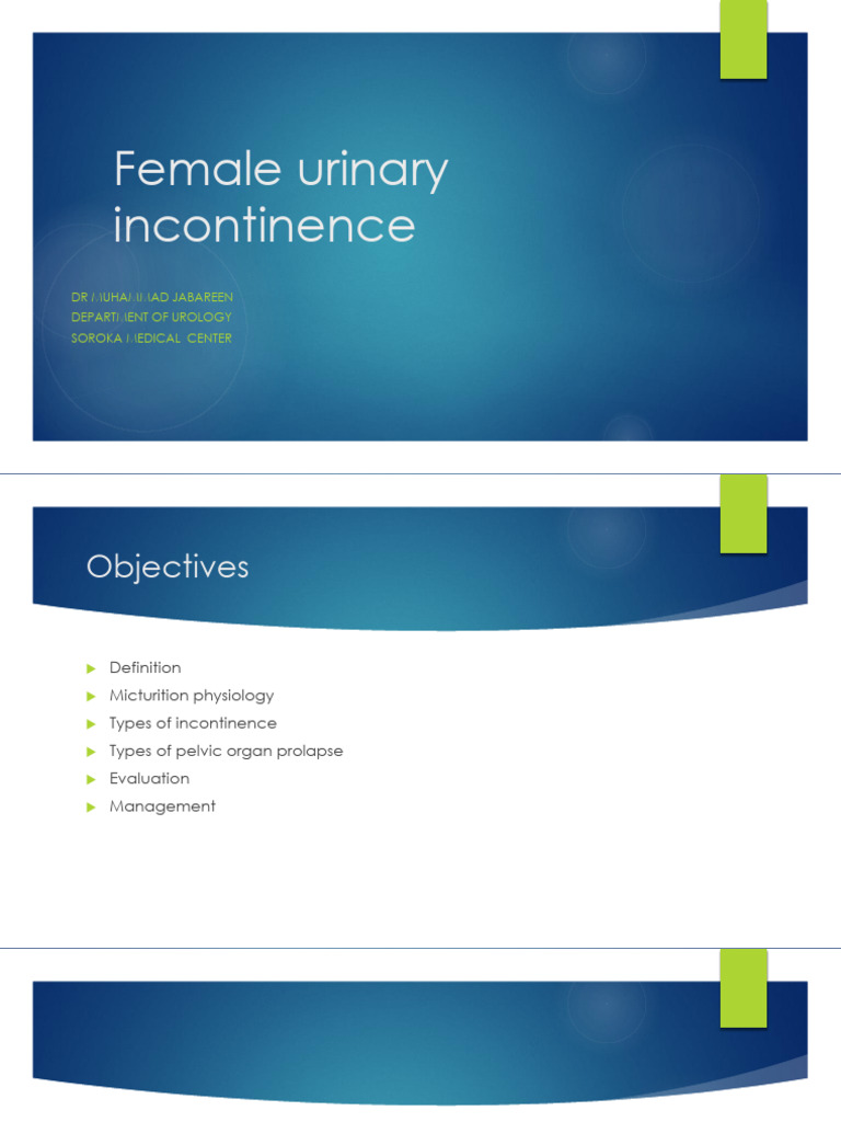 Female Urinary Incontinence | PDF | Urinary Incontinence | Urination