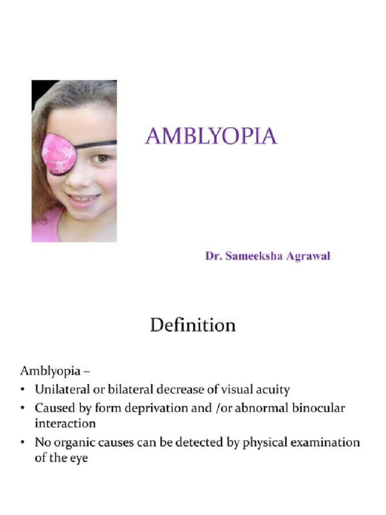 Amblyopia - ................ 0 | PDF