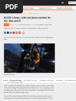 GTA 5 PC All Cheat Codes | PDF