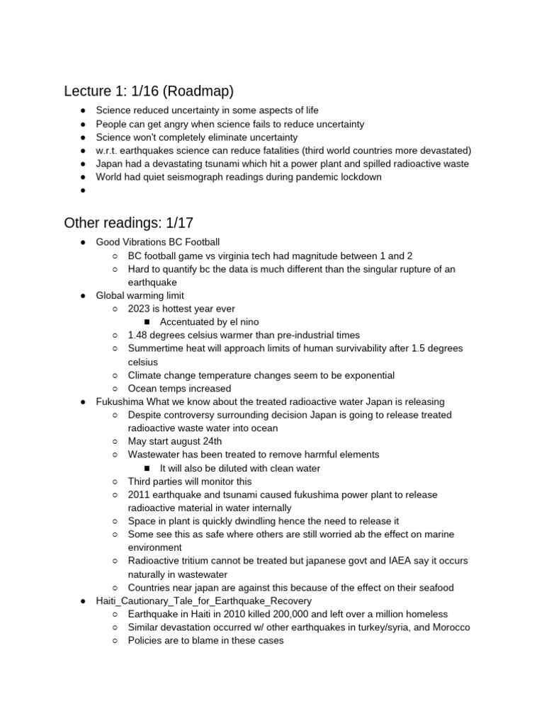 Geoscience and Public Policy Notes | PDF