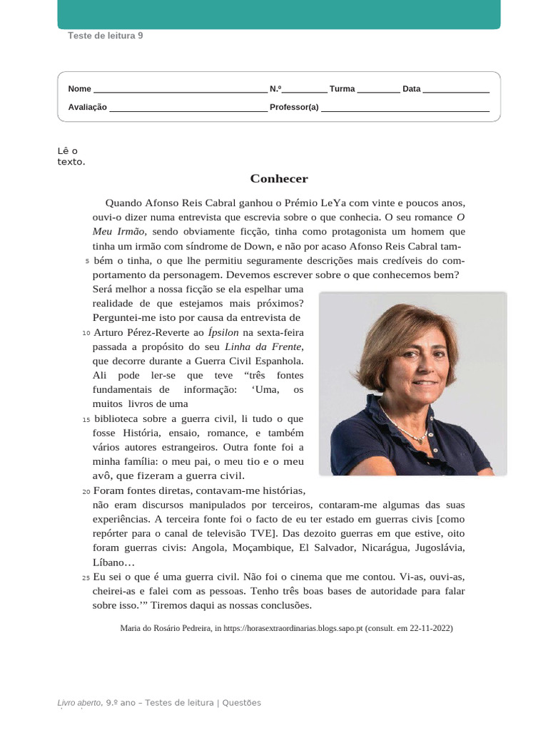 Lab9 Teste Leitura 9 | PDF