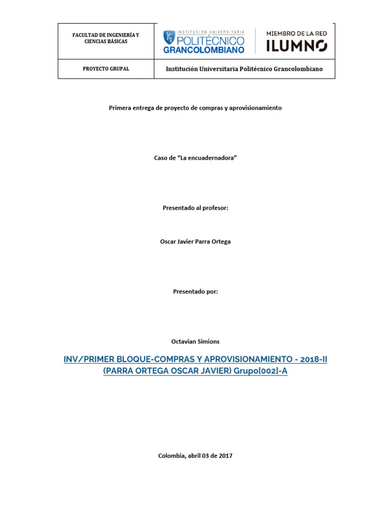 Segunda Entrega Costos Poligram | PDF | Setor privado | Economia