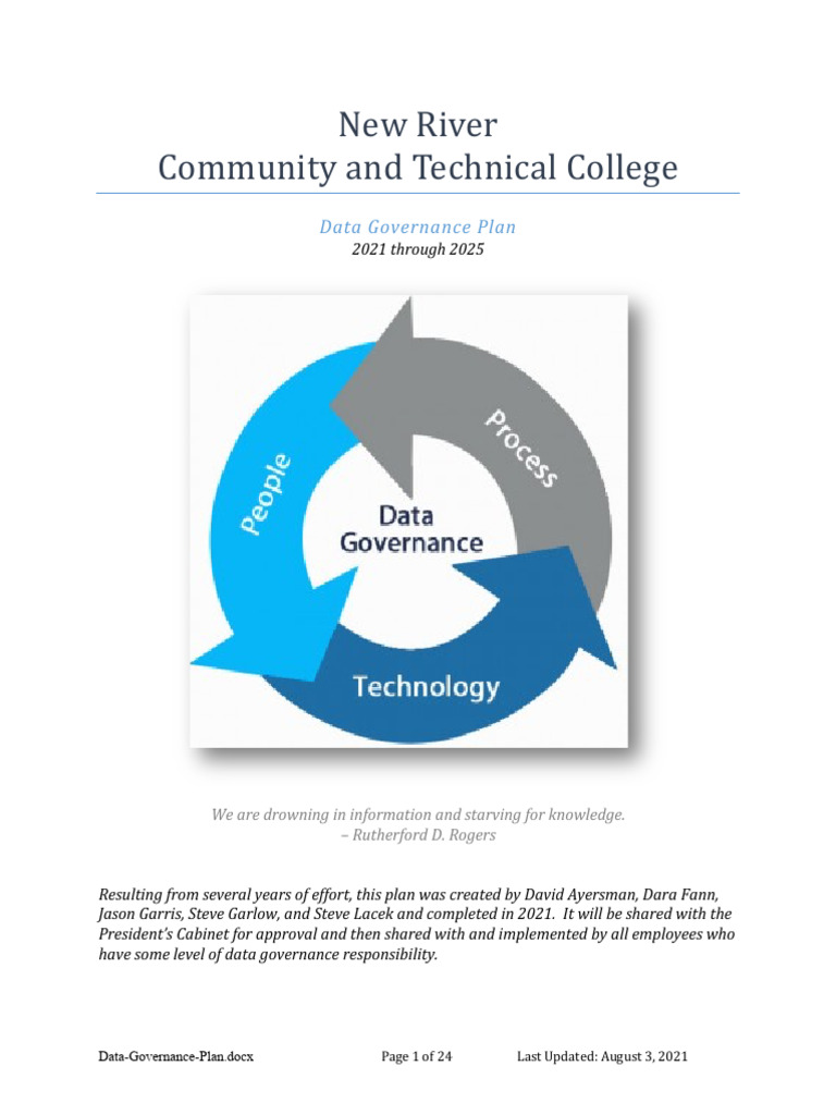Data Governance Implementation Plan | PDF