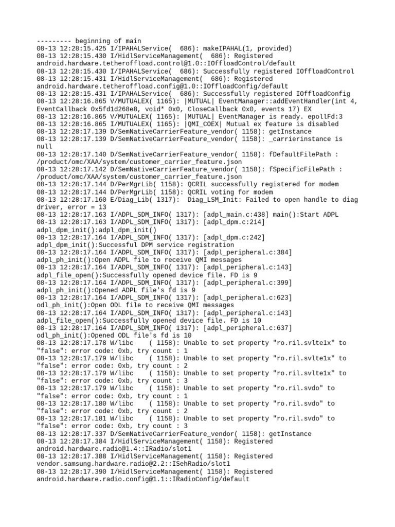 Logcat Prev CSC Log | PDF
