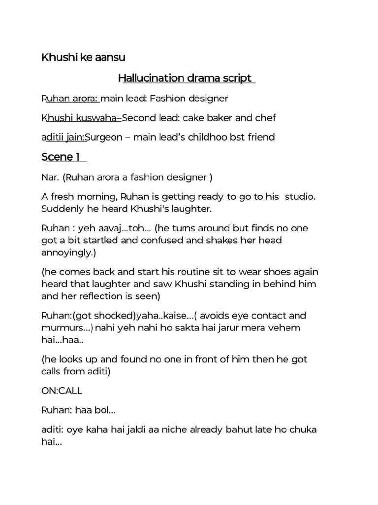 Hallucination Drama Script | PDF