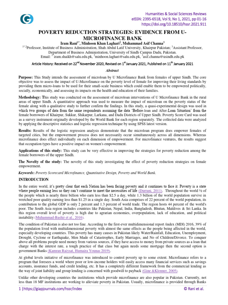 Poverty Reduction Strategies Evidence FR | PDF