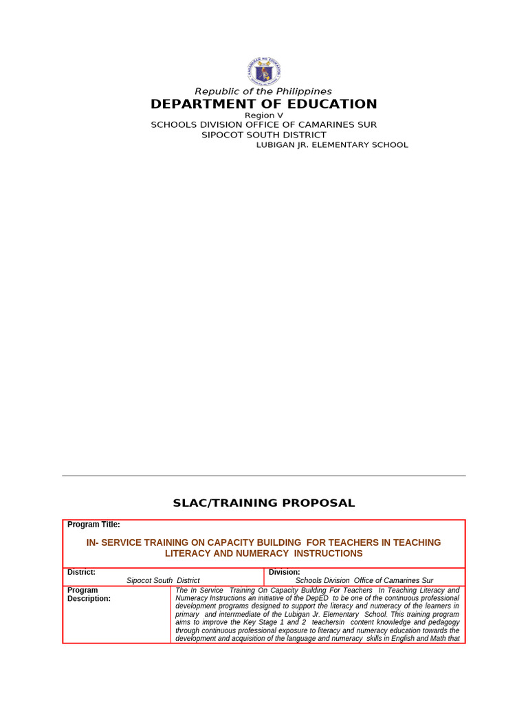 INSET Proposal Sy 2022 2023 | PDF | Teachers | Career & Growth