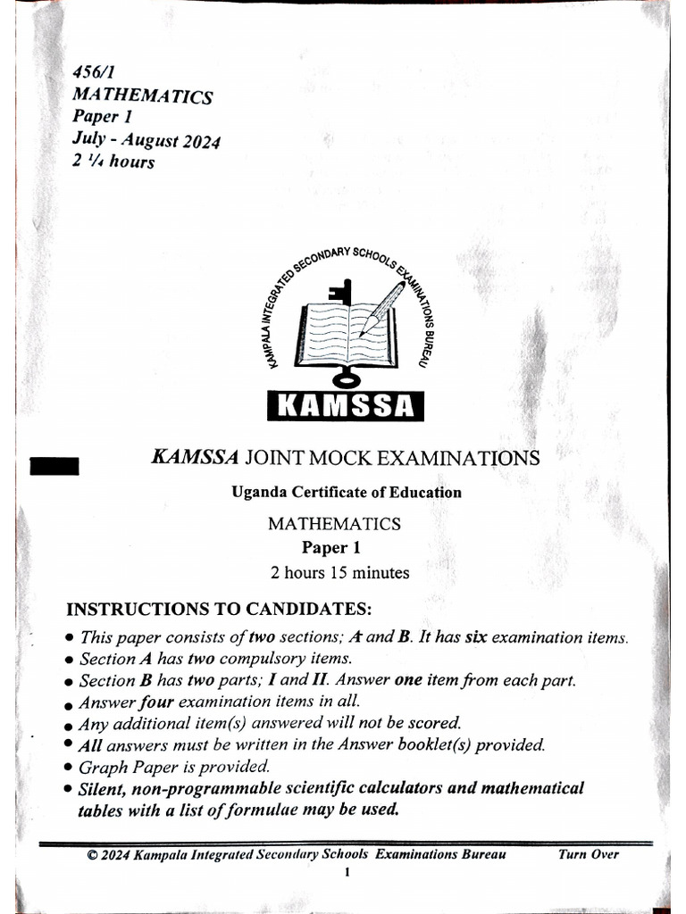 Kamssa Mock MTC 1 s.4 2024 | PDF