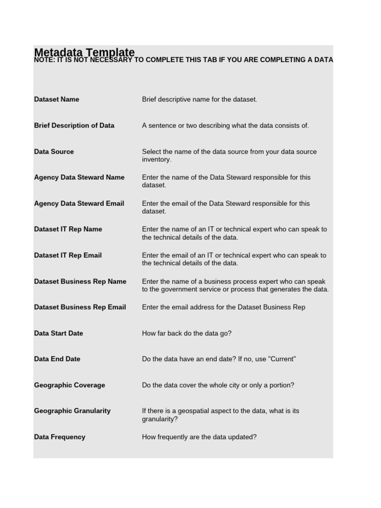 Metadata Template | PDF