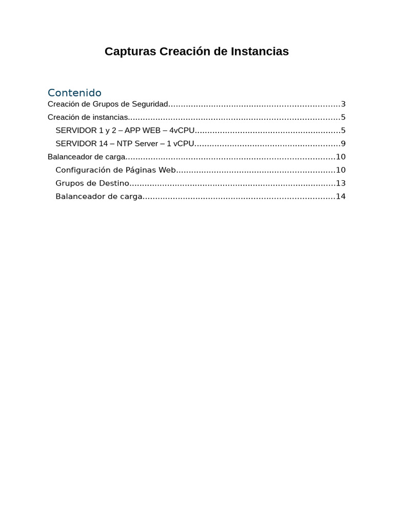 Capturas Creación de Instancias | PDF
