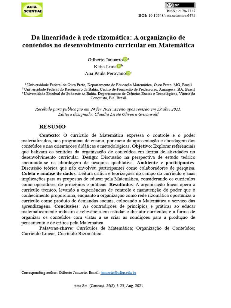 From Linearity To Rhizomatic Network Content Organisation in Curriculum ...