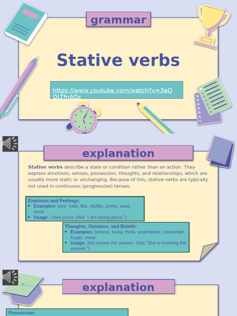 Stative Verbs | PDF