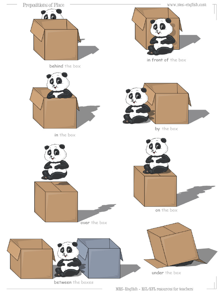 MES Flashcards (Prepositions of Place) - Print Page | PDF