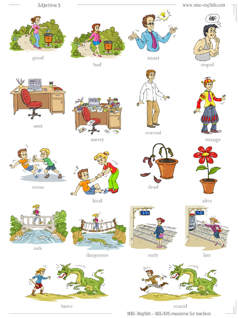 MES Flashcards (Adjectives3) - Print Page | PDF