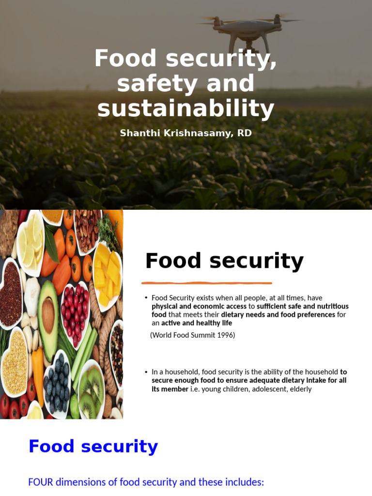 Food Security, Safety and Sustainability | PDF | Food Security | Wellness