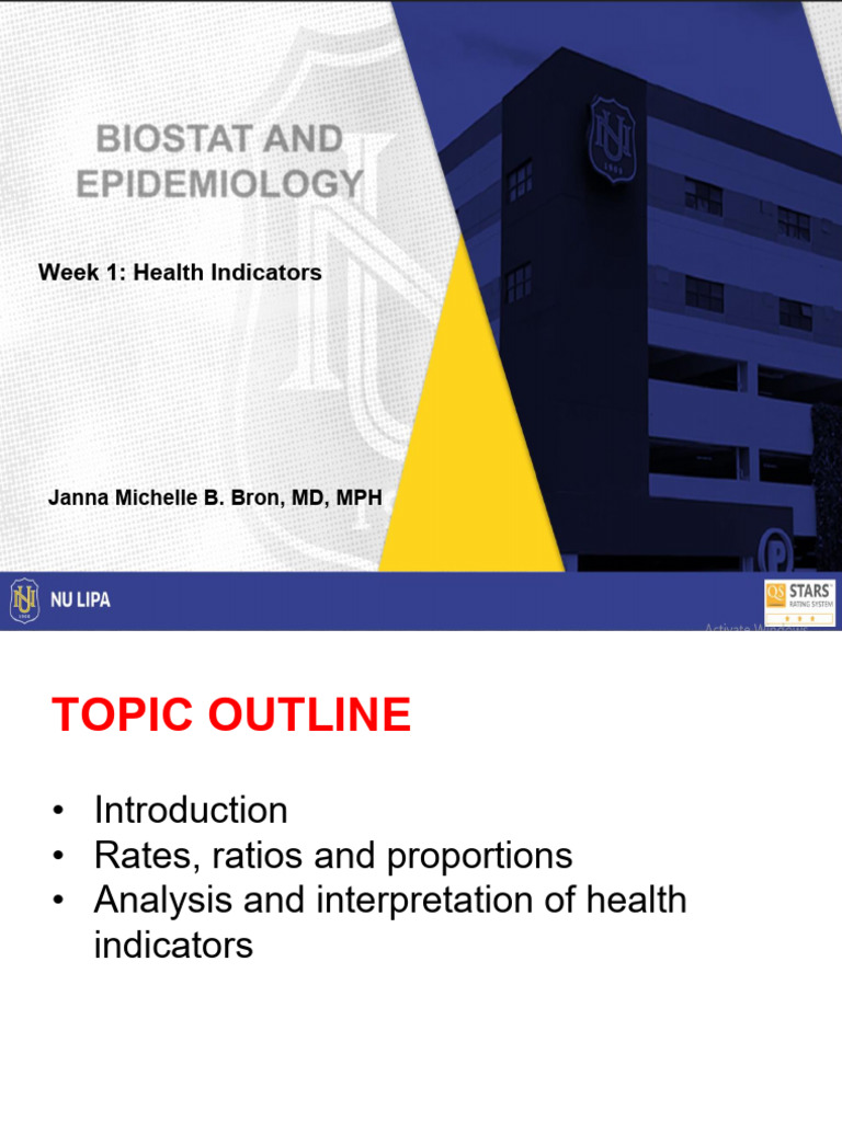 Week 1-Health Indicators | PDF