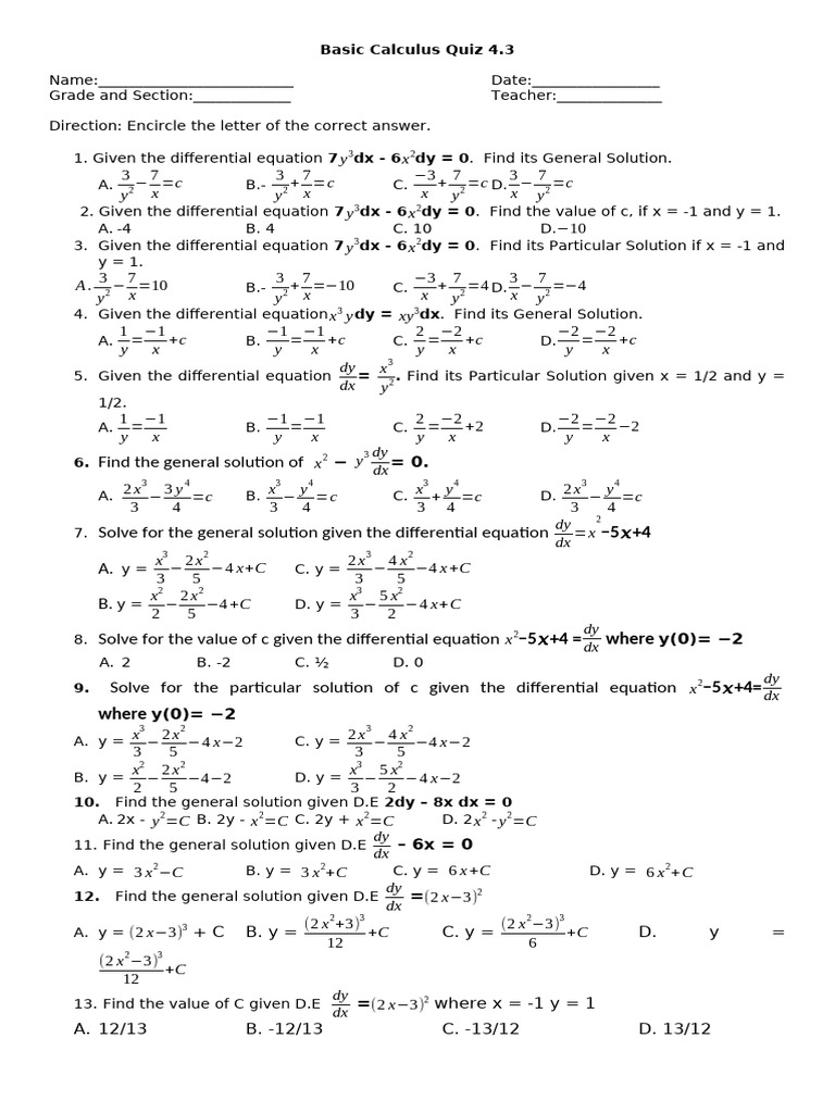 Basiccal - 4TH Quiz 4.3 | PDF