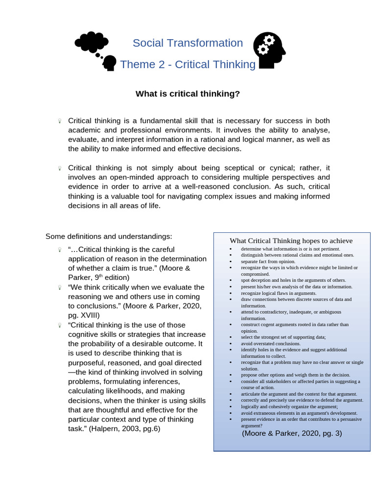 STF Critical Thinking | PDF