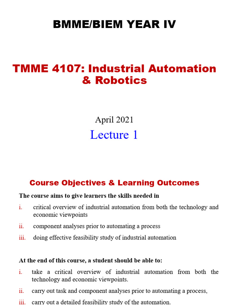 01 Robotics Introduction | PDF