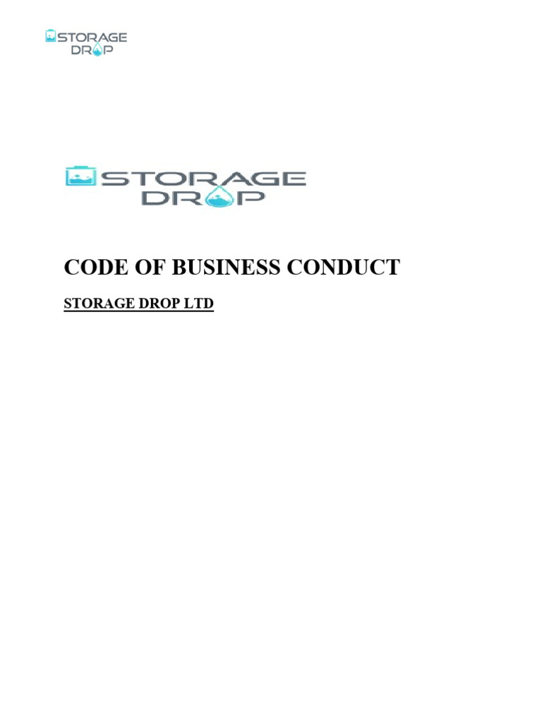 Storage Drop Ltd Business Conduct Code | PDF | Stocks | Regulatory ...