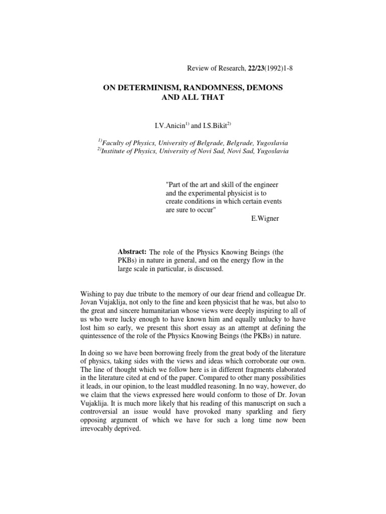 PKBs | PDF | Determinism | System