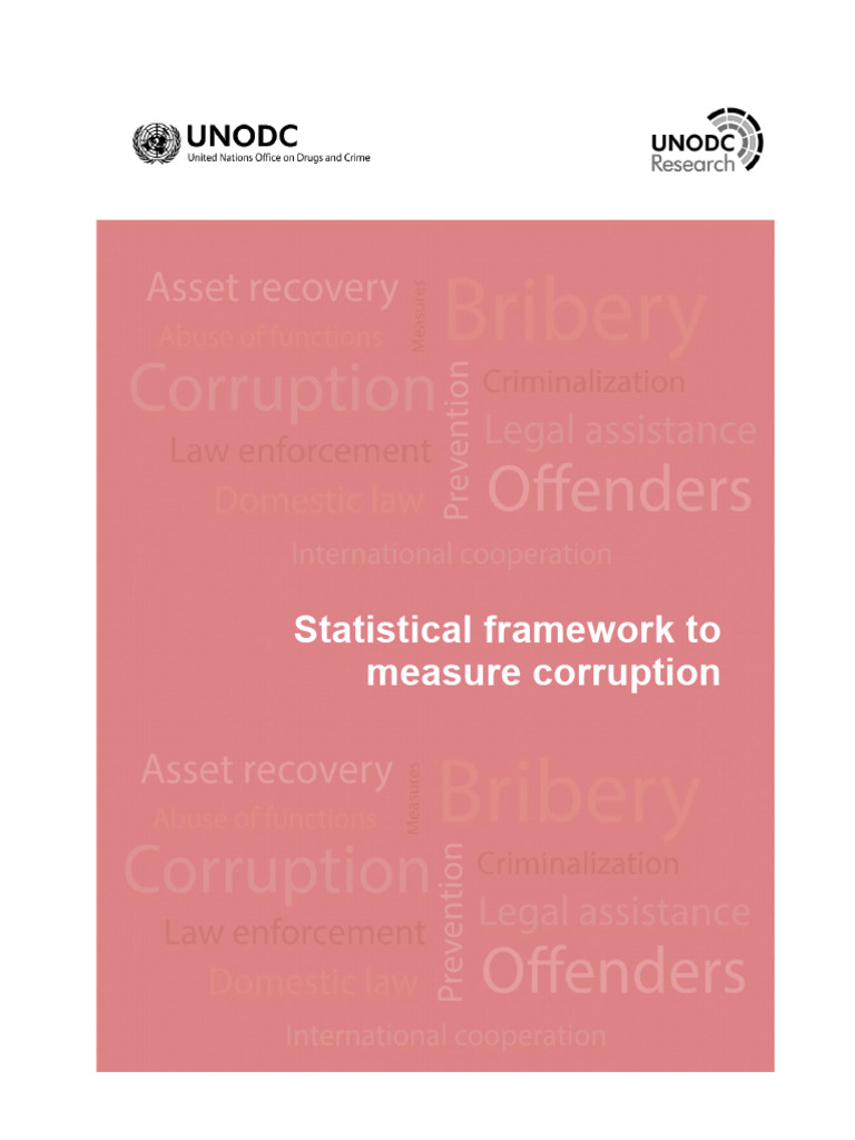 UNODC Statistical Framework To Measure Corruption | PDF | Political Corruption | Corruption