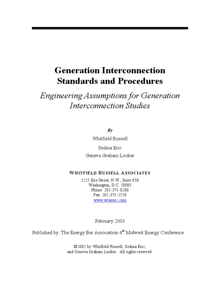 Generation Interconnection Standards and Procedures | PDF | Electric ...