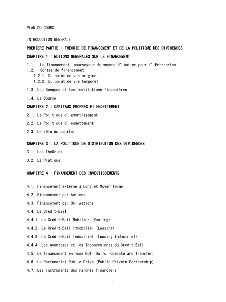 COURS D'ANALYSE FINANCIERE V2 | PDF