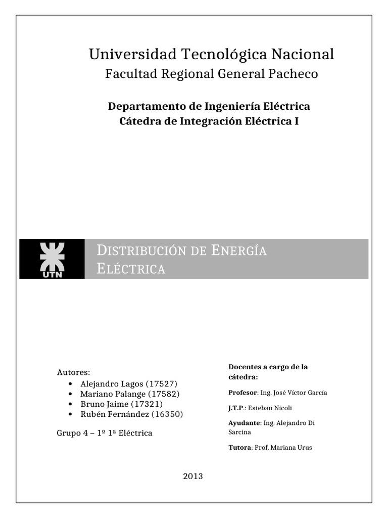 TP4 Distribucion Electrica | PDF