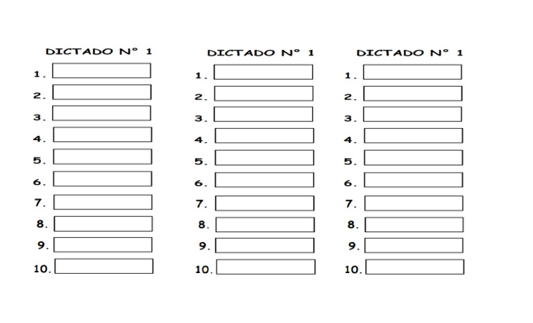 Plantilla Dictados | PDF