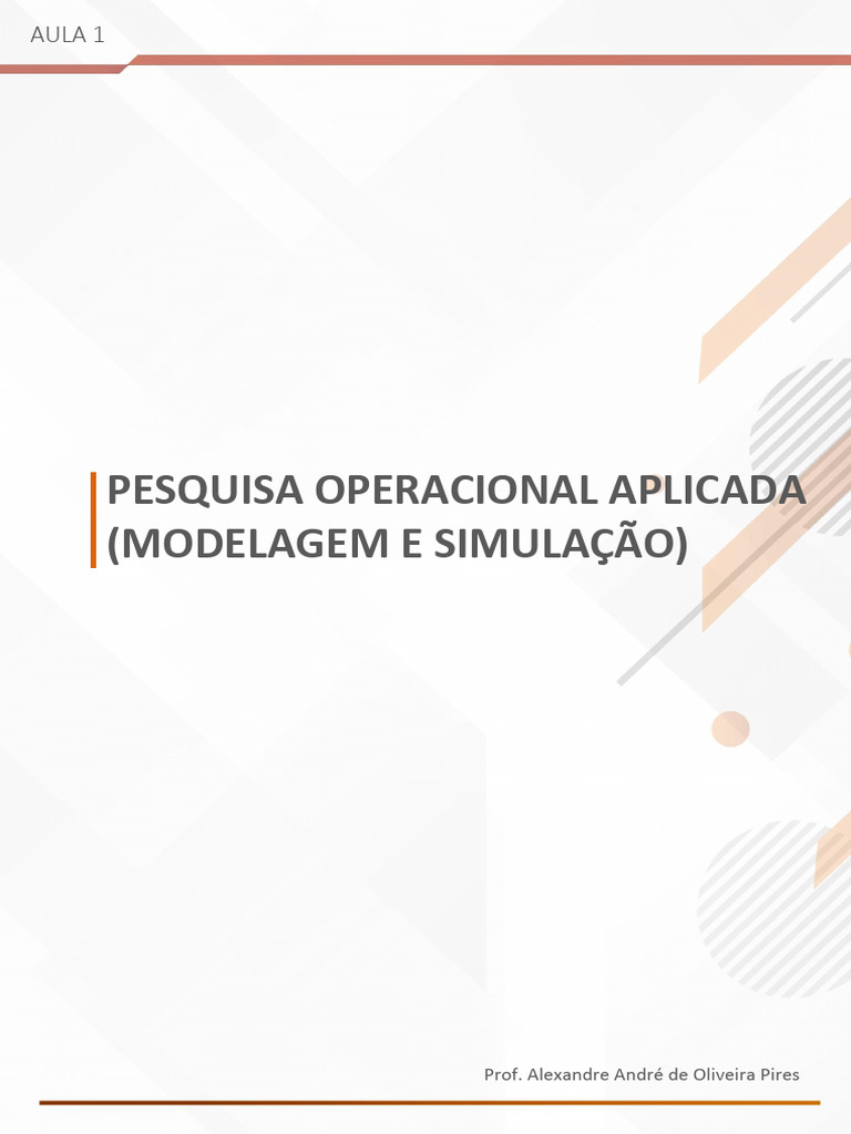 Aula 1 Modelagem E Simulação Pdf