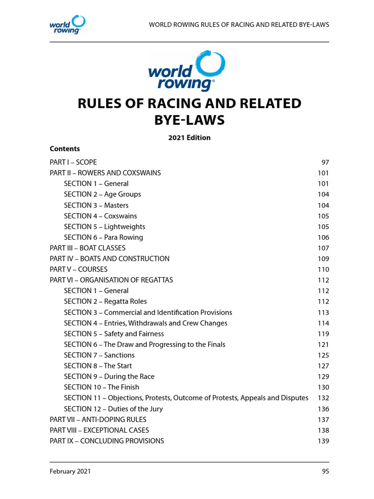 Rules of Racing | PDF | Rowing (Sport) | Human Powered Transport