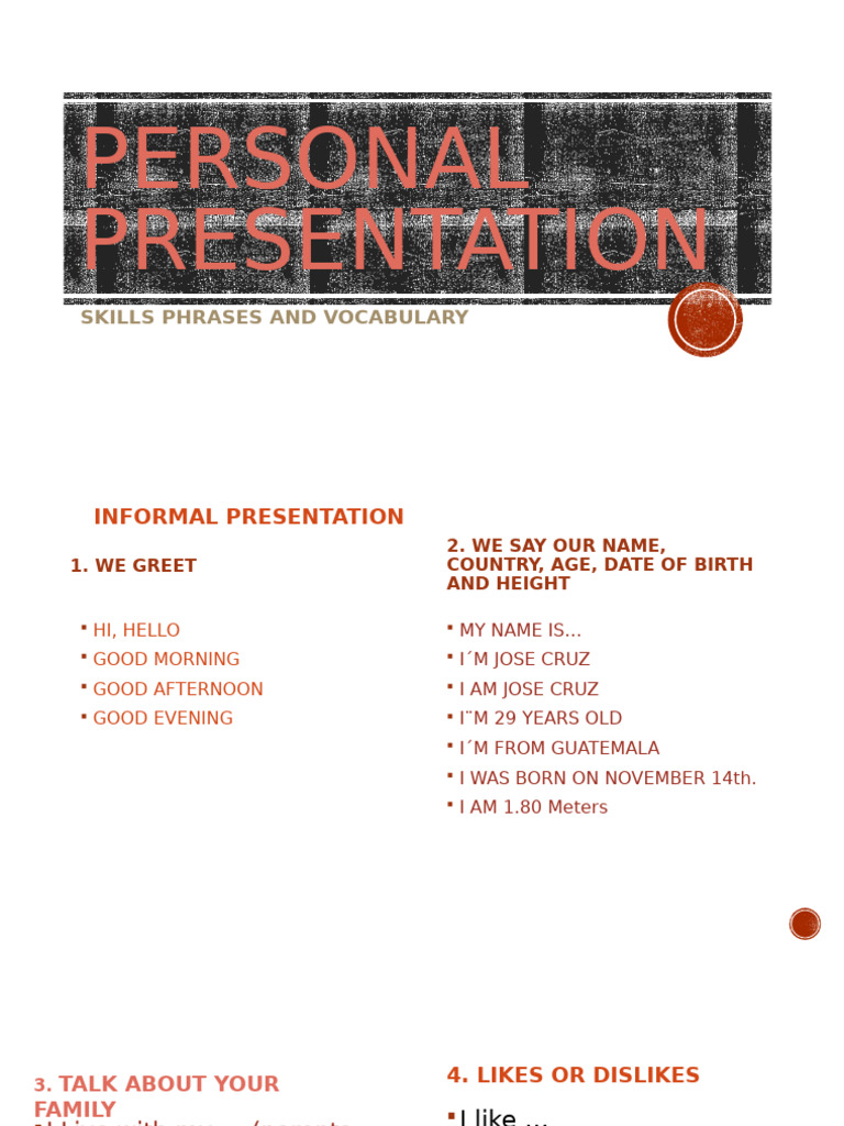 Personal Presentation | PDF