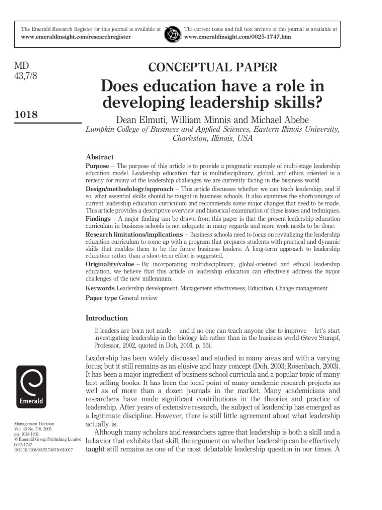 Does Education Have A Role | PDF