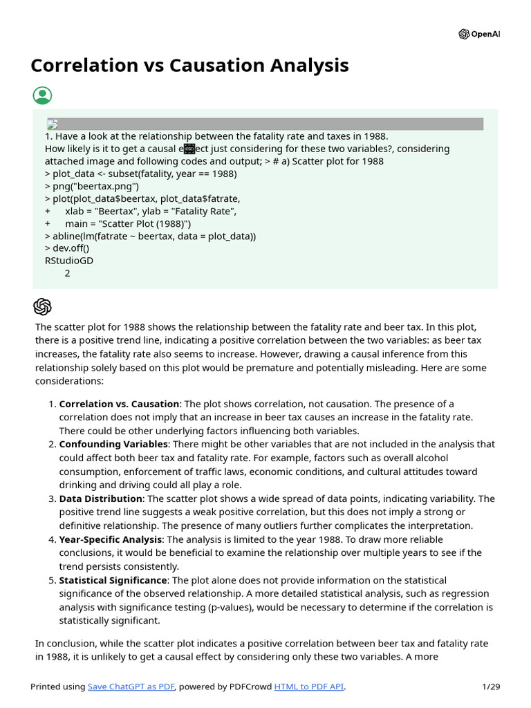 Correlation Vs Causation Analysis | PDF | Errors And Residuals ...