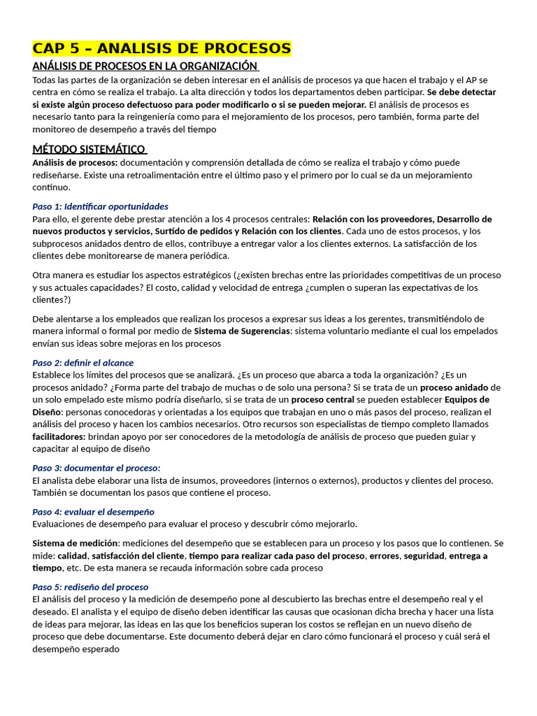 Krajewsky. CAP 5 - Analisis de Procesos | PDF