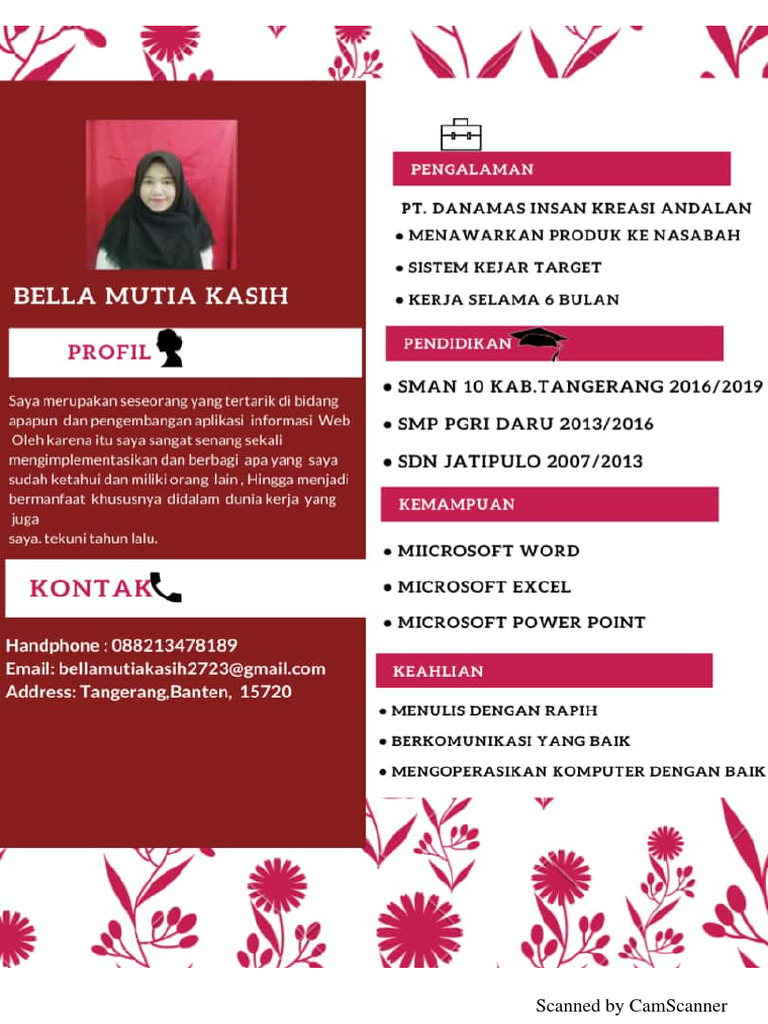 Cv Bella Mutia Terbaru | PDF