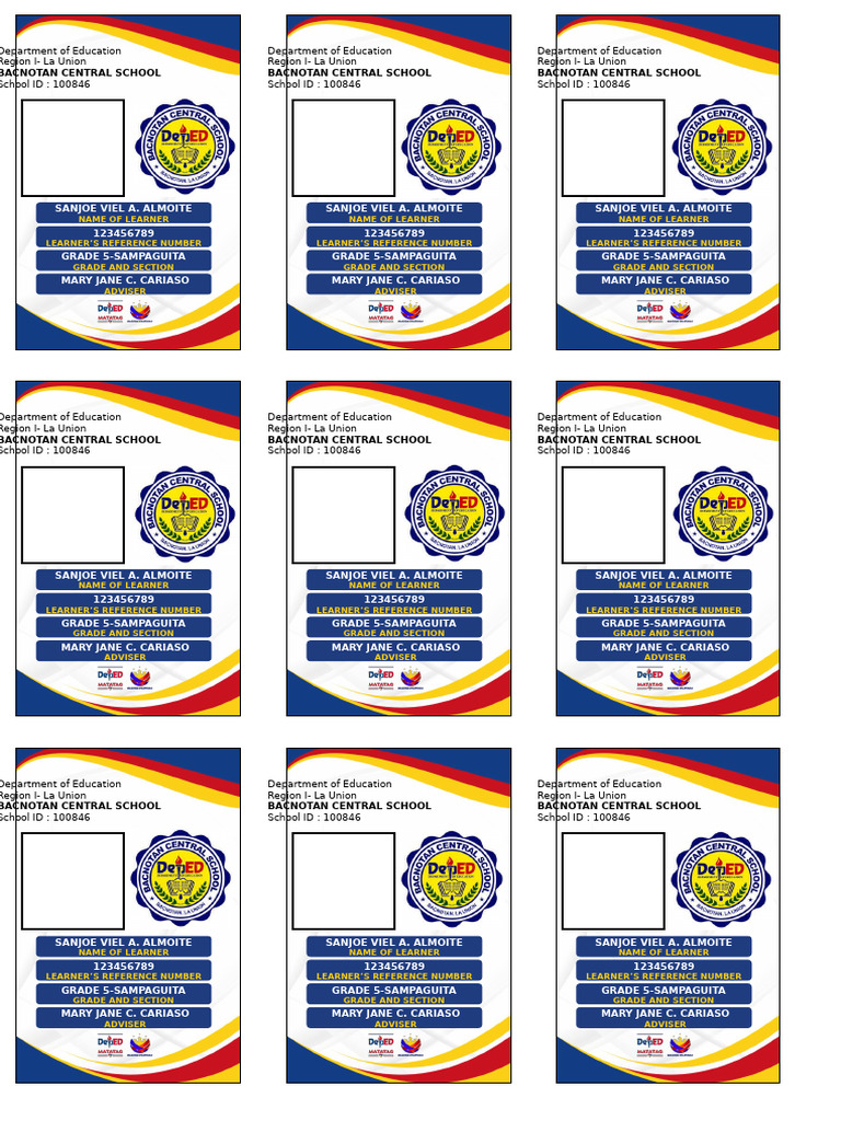 Id Template Bcs | PDF