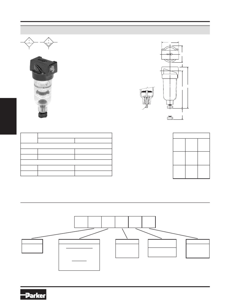 ficha tecnica filtro parker mini | PDF