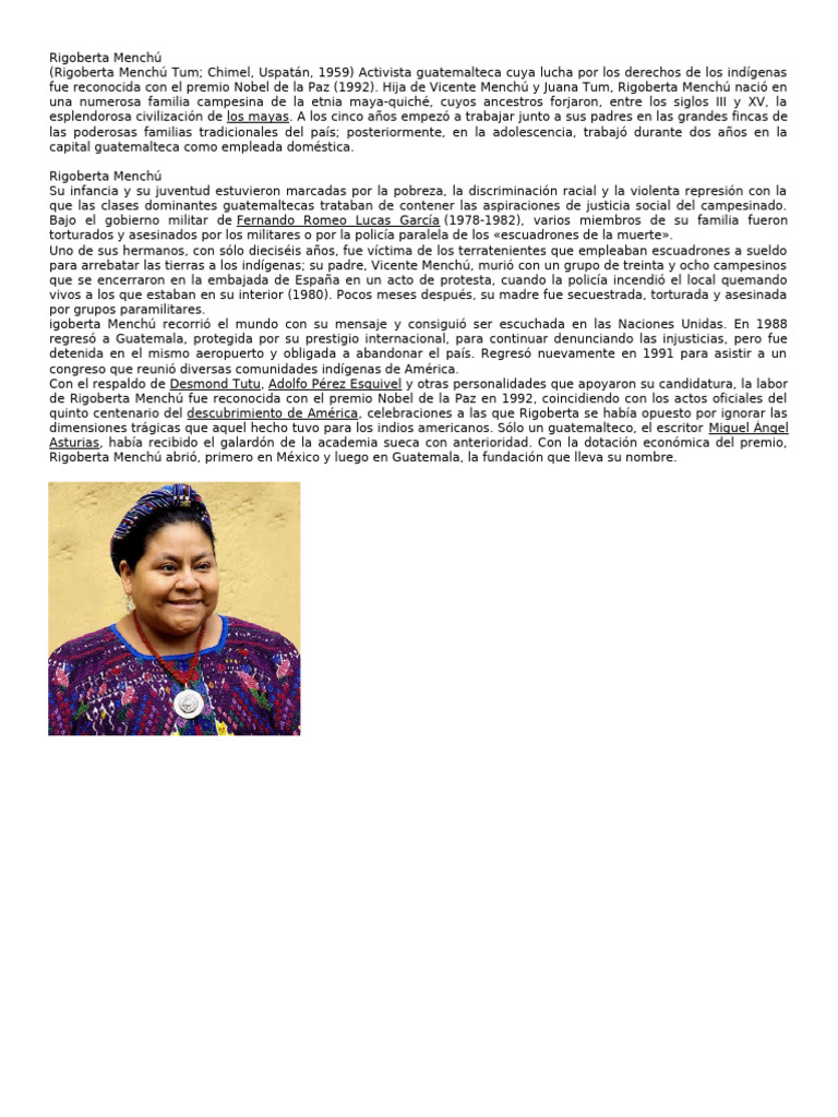 Rigoberta Menchú | PDF
