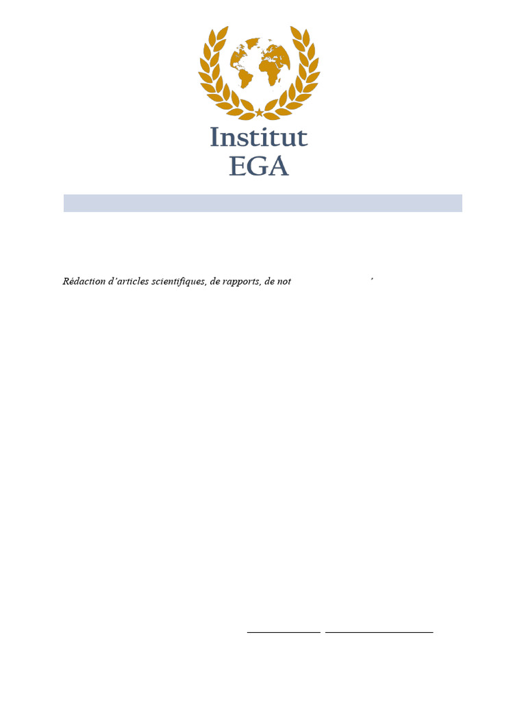 Institut-EGA Guide Méthodologique Rédaction | PDF