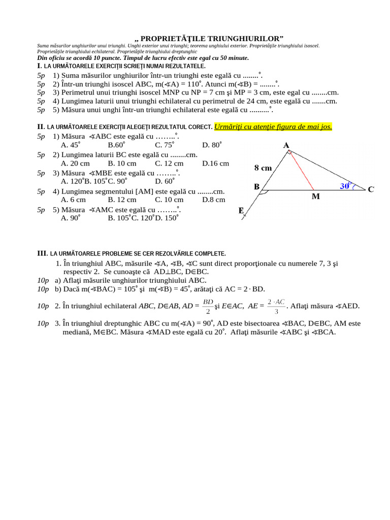 Proprietatile - Triunghiurilor 2 | PDF