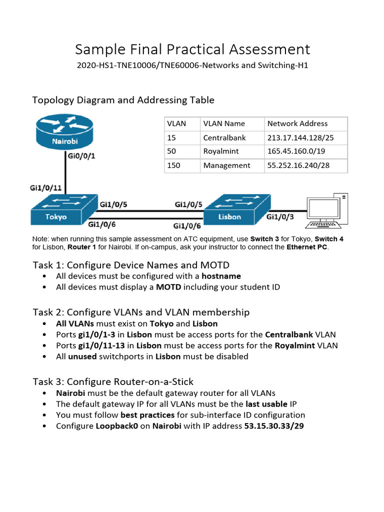 VLAN Configuration and Network Setup Guide | PDF | Network Switch | Computers