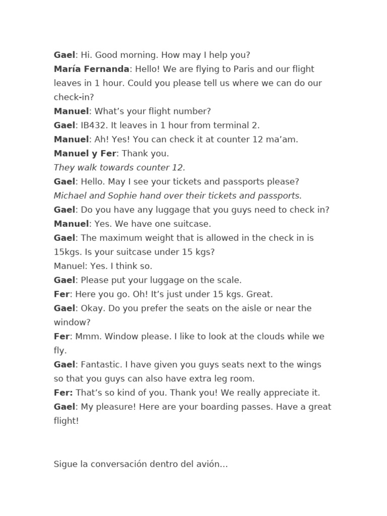 Conversación en Ingles Aeropuerto | PDF