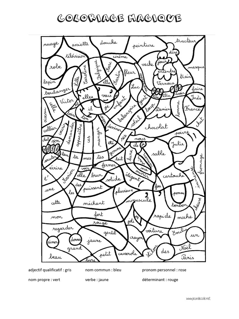 La Nature Des Mots - Coloriage Magique | PDF