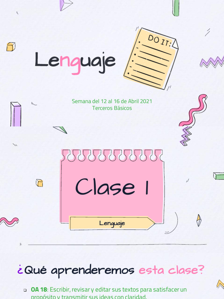 Lenguaje - Semana 12 Al 16 de Abril - Terceros Básicos | PDF
