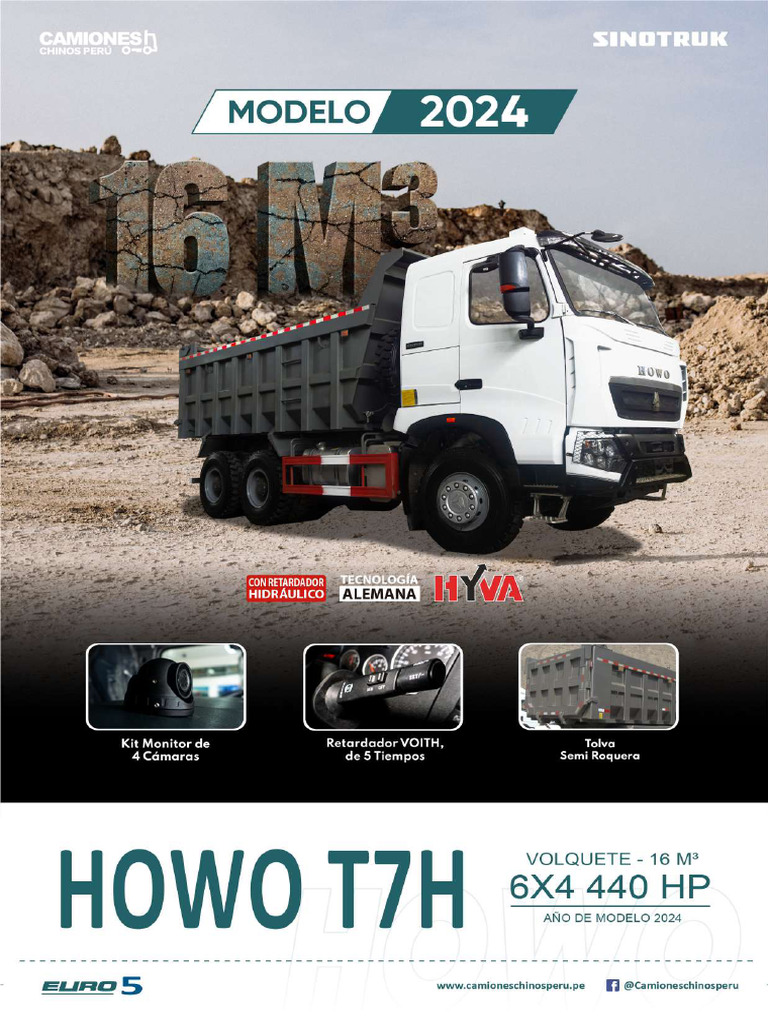FICHA TECNICA VOLQUETE HOWO T7H Mod 2024 | PDF