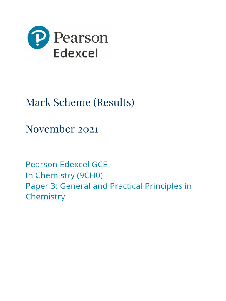 June 2021 MS - Paper 3 Edexcel Chemistry A-Level | PDF