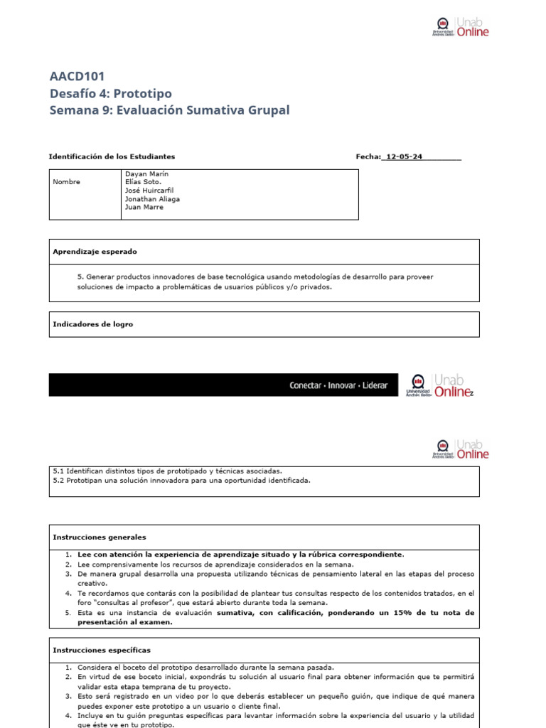 Aacd101 s9 Prototipo Grupo4 | PDF | Diseño | Usuario (informática)